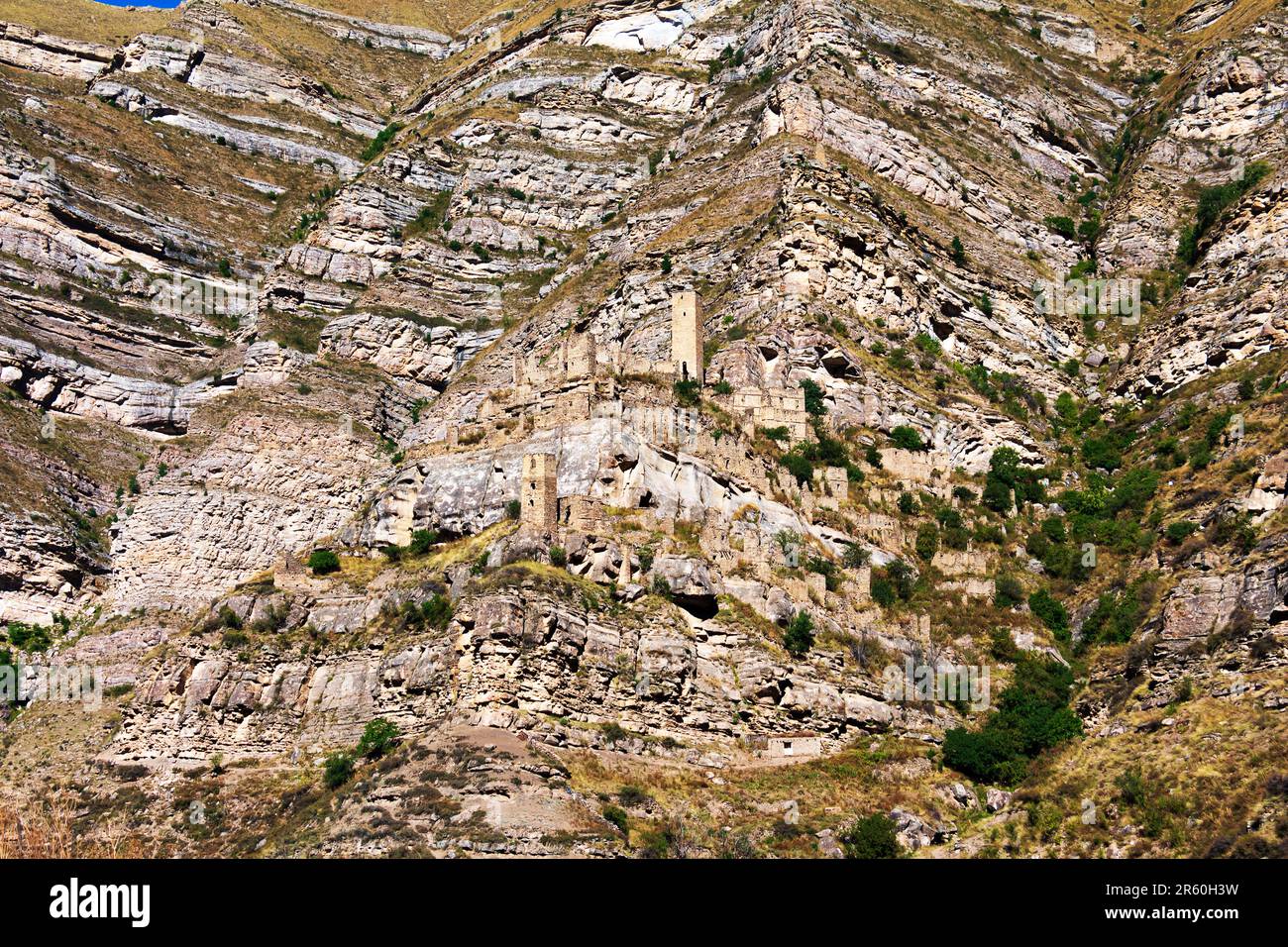 Aul ghost Kahib, Dagestan. Abandoned village in the Caucasus mountains ...