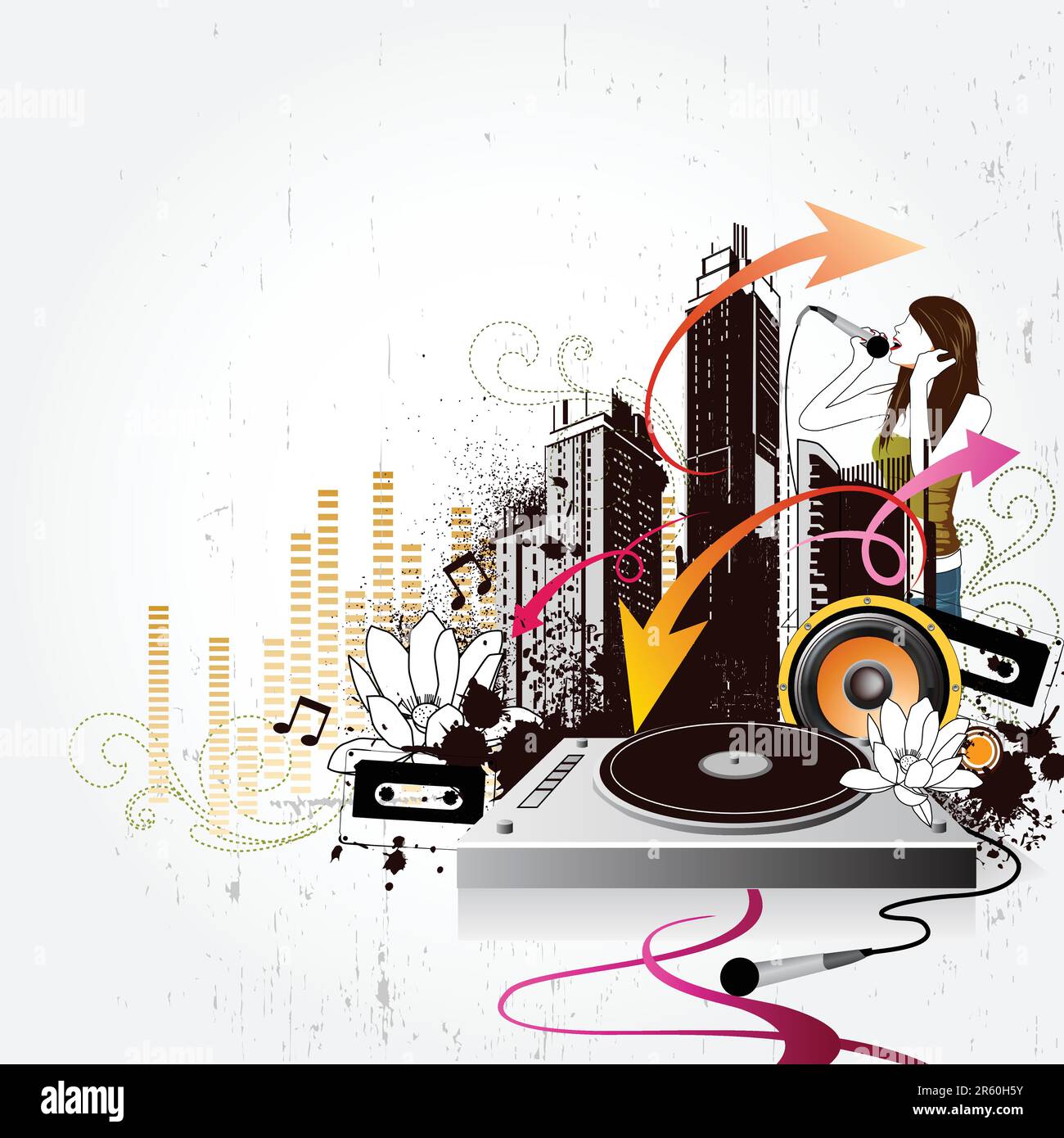 illustration drawing of music city Stock Vector Image & Art - Alamy