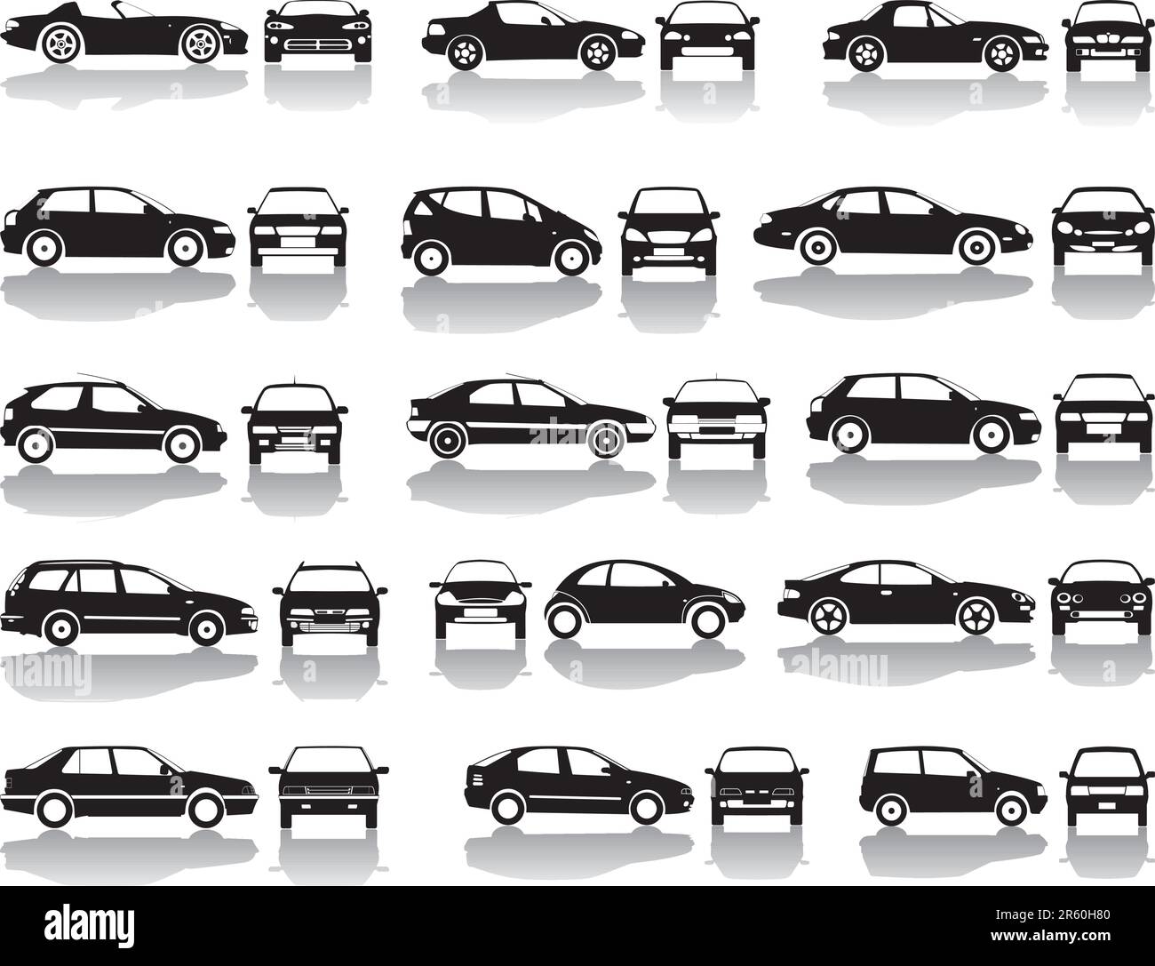 Set icons - Black silhouettes of cars, vector shapes design Stock ...