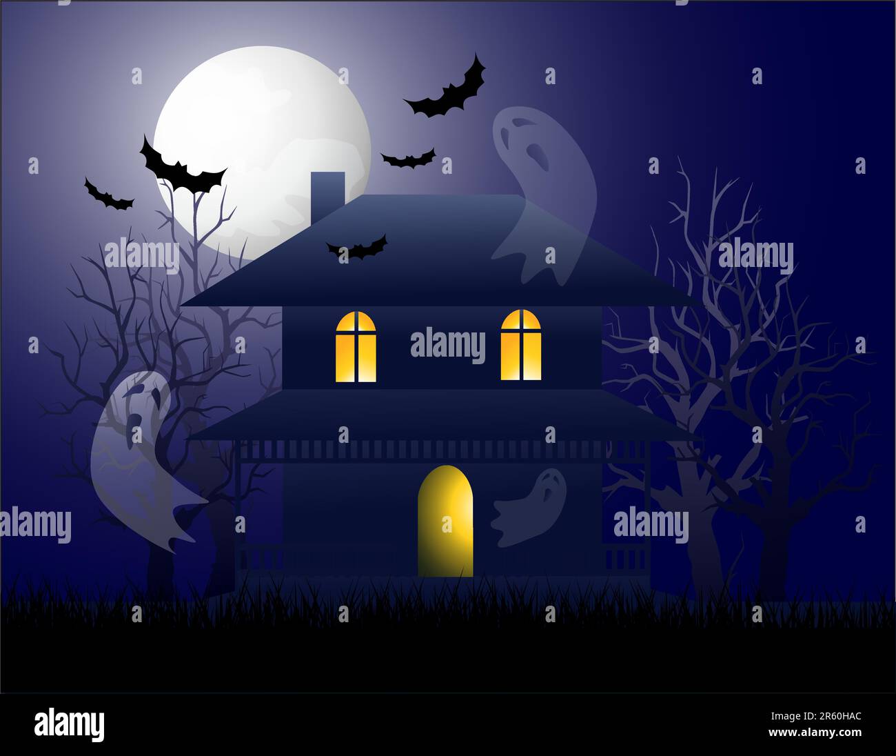 Haunted house illustration Stock Vector Image & Art - Alamy