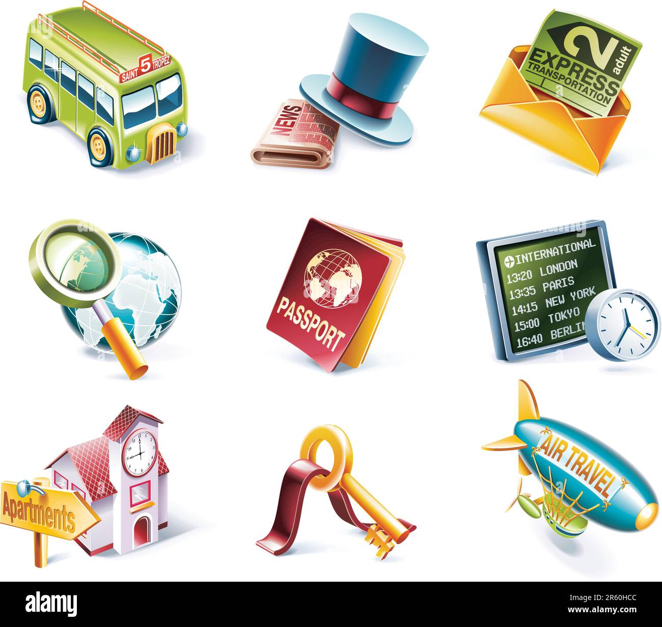 Set of highly detailed cartoon icons Stock Vector Image & Art - Alamy
