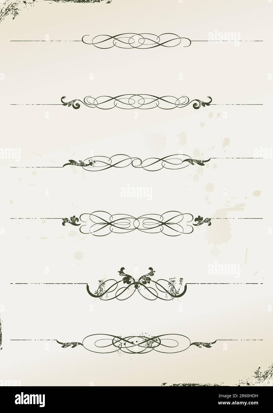 curly grunge page rules - vector illustration Stock Vector Image & Art ...