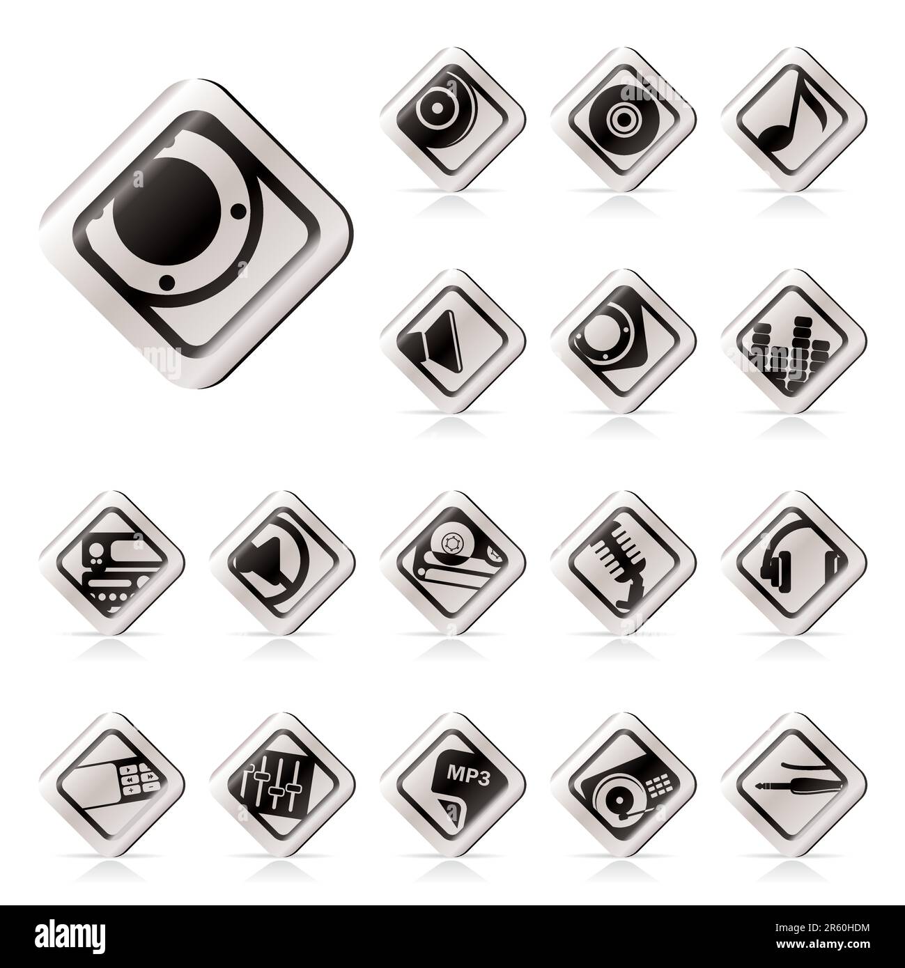 Simple Music and sound icons Stock Vector Image & Art - Alamy