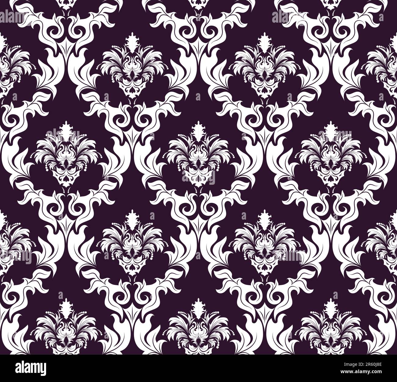 Damask seamless vector background. For easy making seamless pattern ...