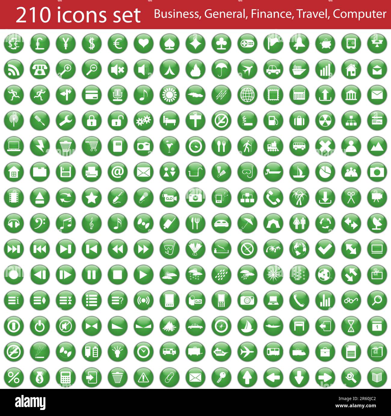Biggest collection of different icons for using in web design Stock ...