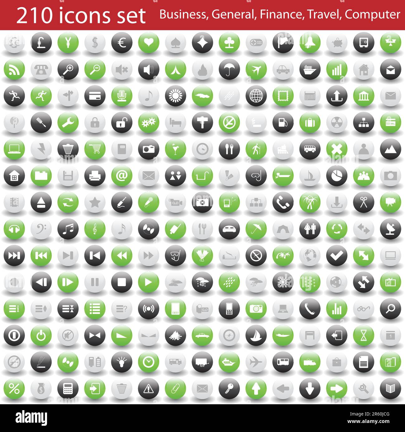 Biggest collection of different icons for using in web design Stock ...