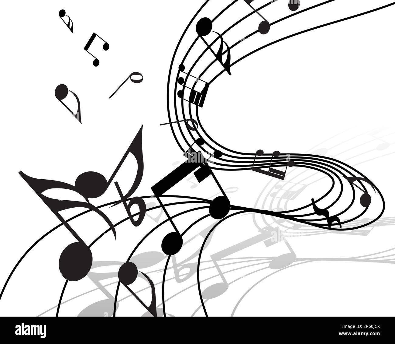 Vector musical notes staff background for design use Stock Vector Image ...