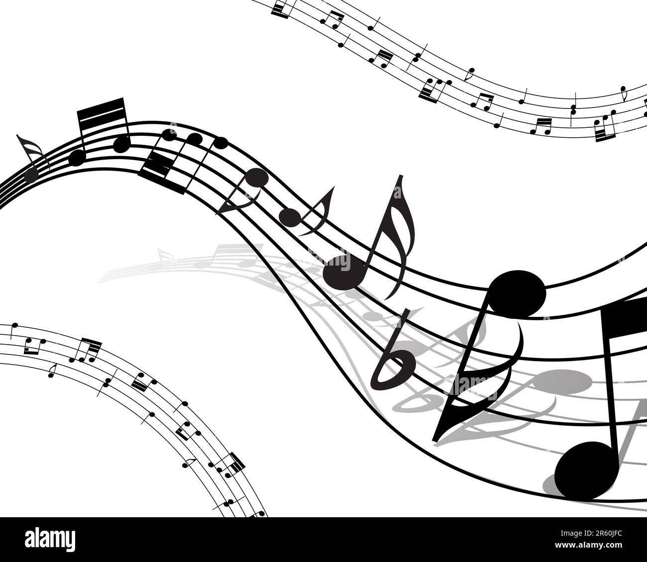 Vector musical notes staff background for design use Stock Vector Image ...