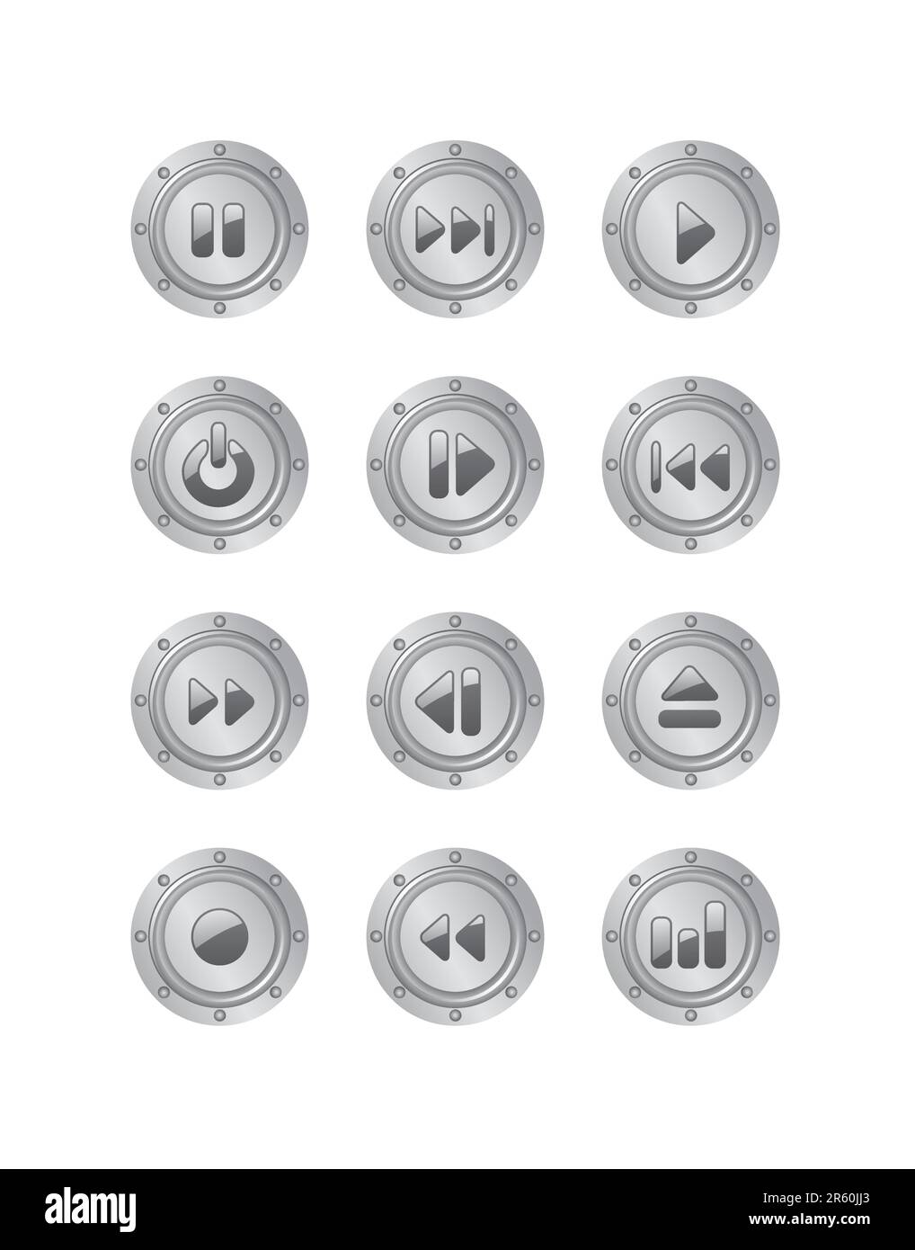 metal music buttons set 2 Stock Vector Image & Art - Alamy