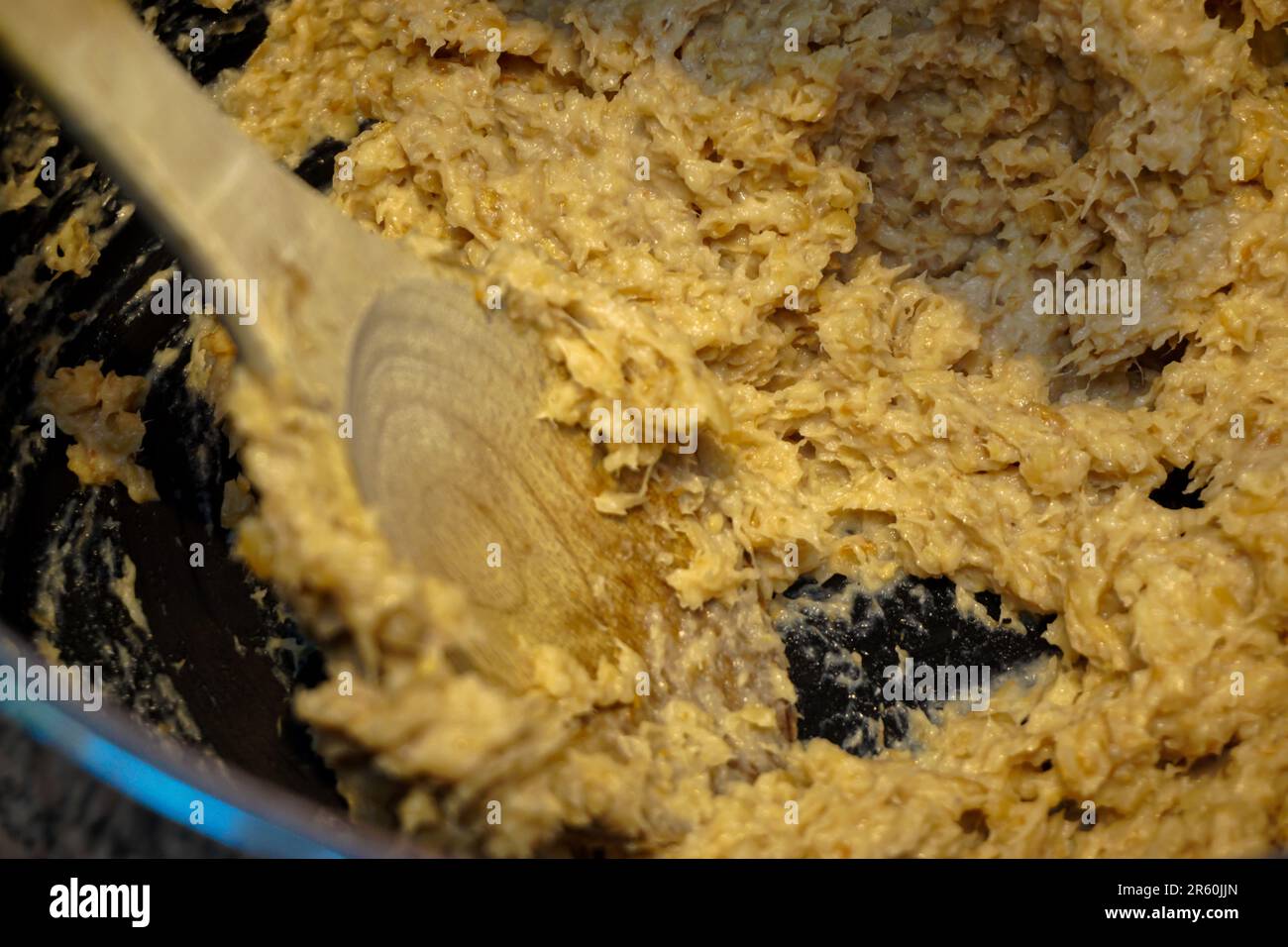 Famous Ottoman meal Keskek made with grain and chicken at home in the ...