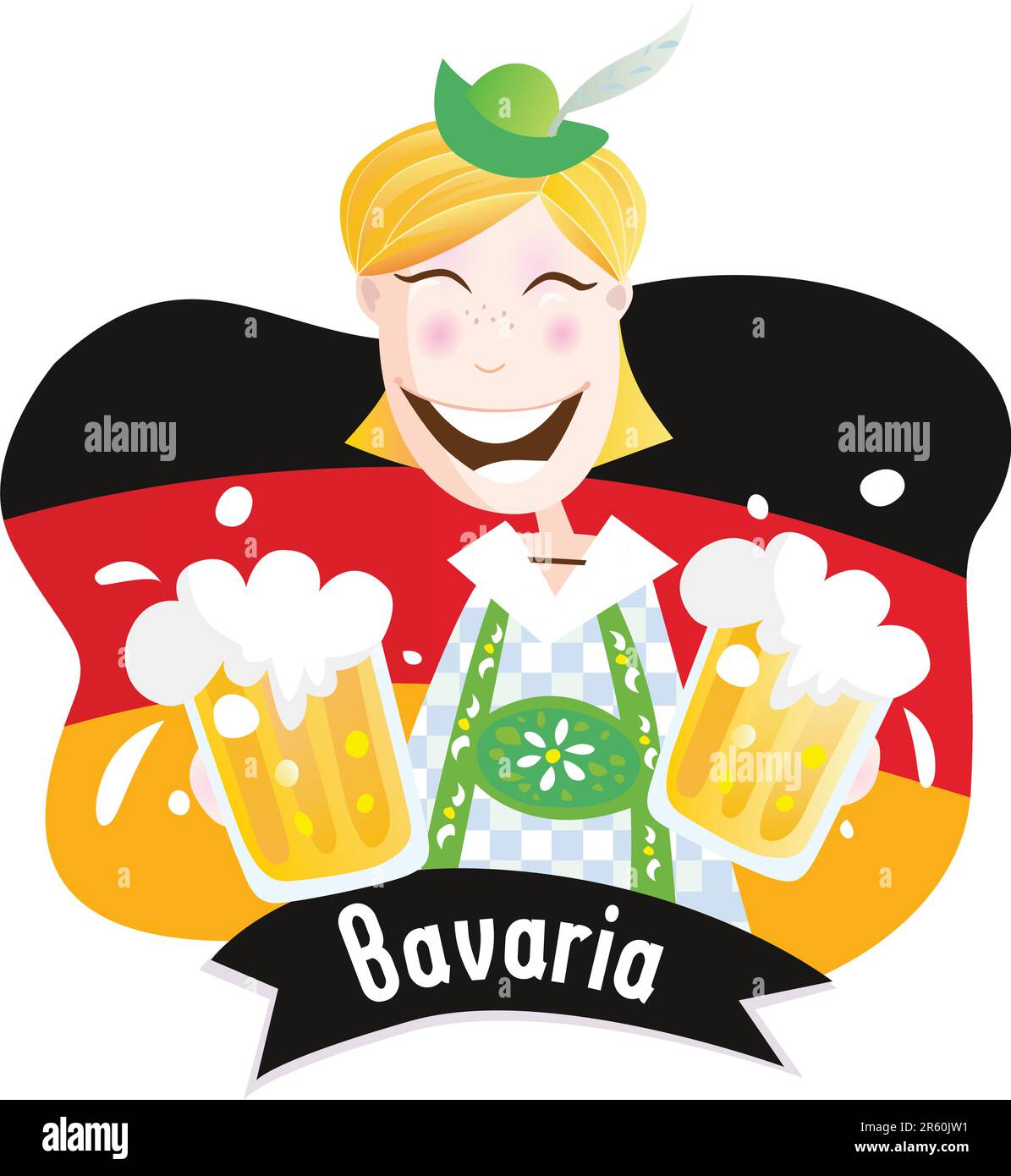 Bavarian man in traditional clothes. Vector Illustration Stock Vector ...