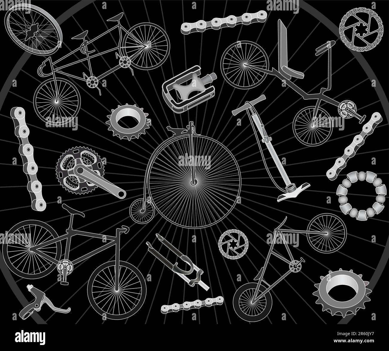 Vintage cycle parts Stock Vector Images - Alamy