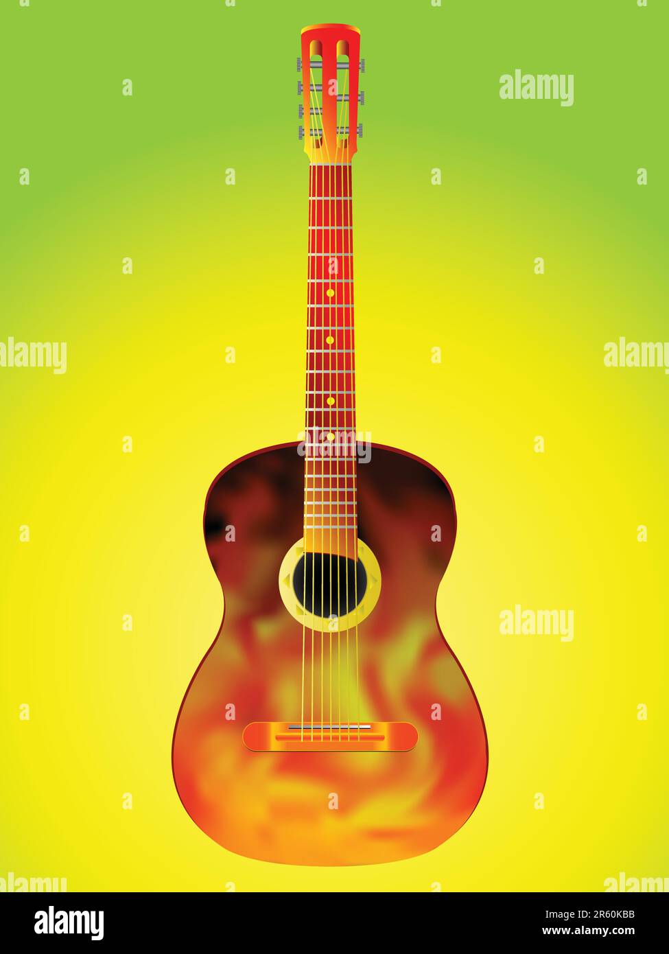 Illustration acoustic guitar in Stock Vector Images - Alamy