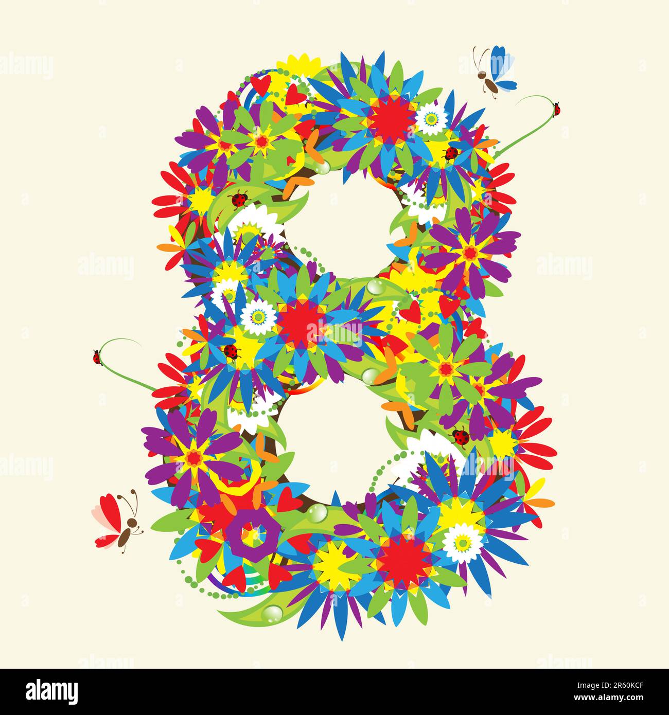 Numbers, floral design. See also numbers in my gallery Stock Vector ...
