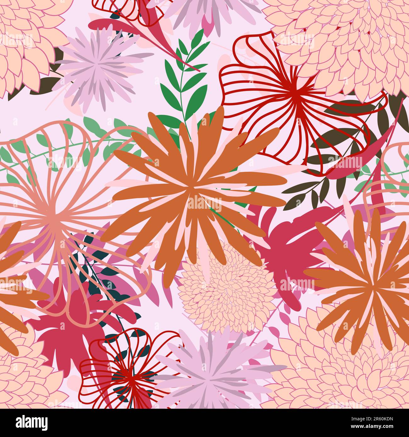 Seamless vector floral background. For easy making seamless pattern ...