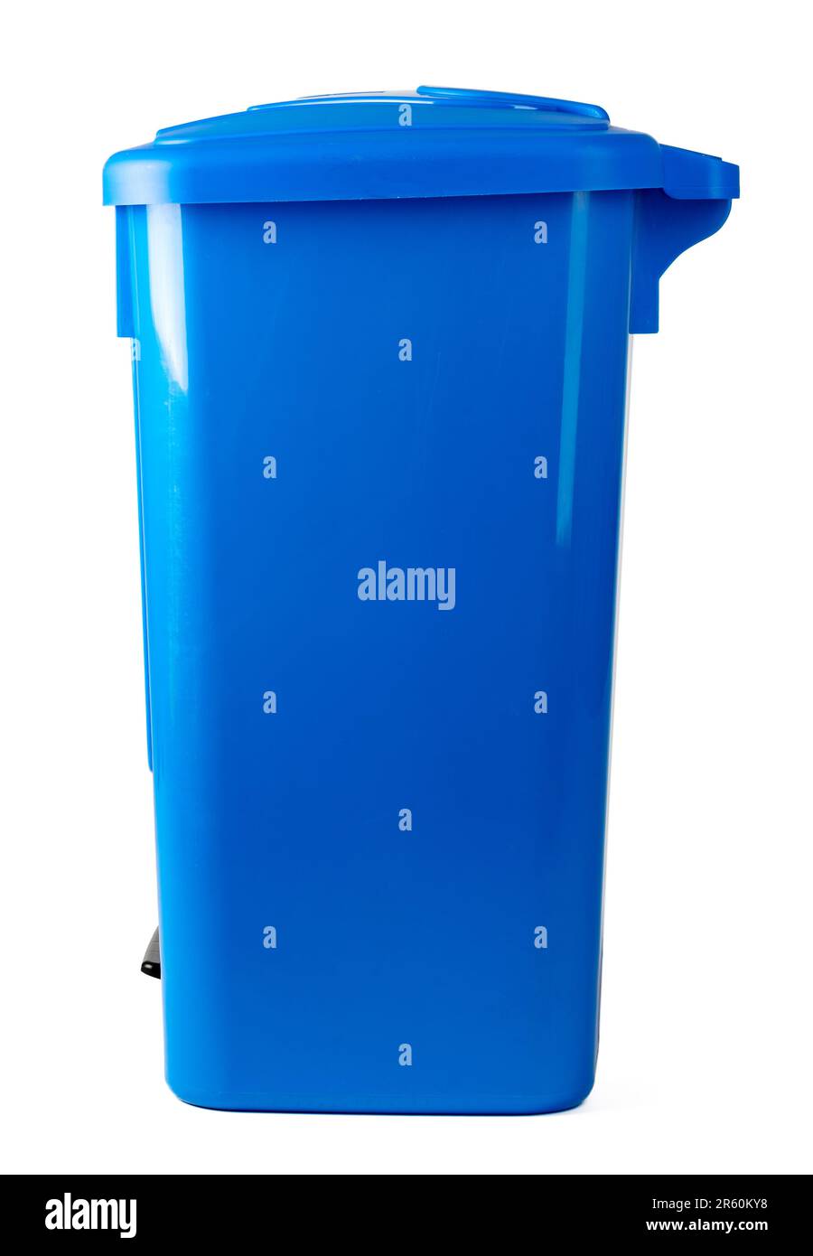 A blue trash bin isolated on white Stock Photo - Alamy