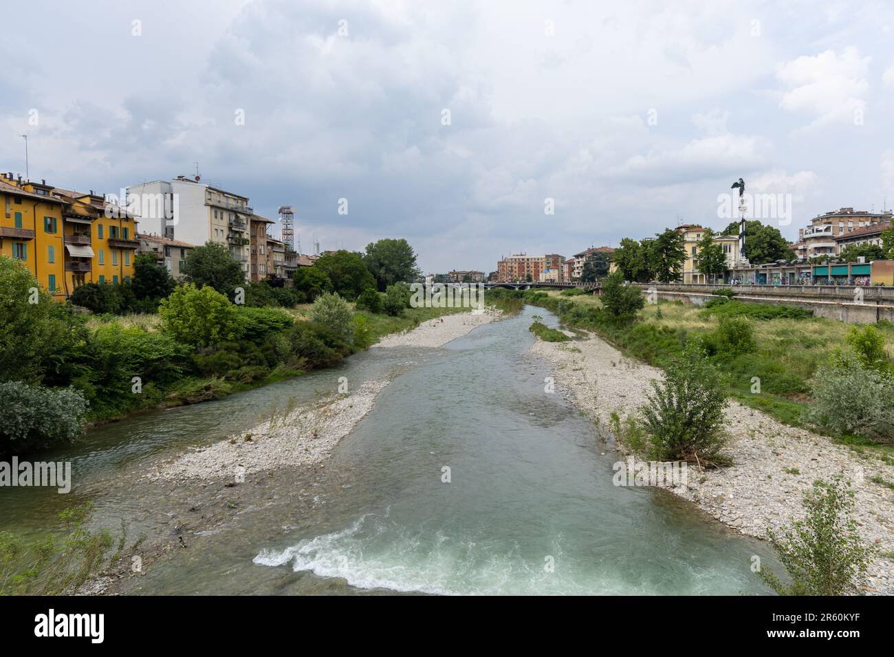 Parma, Italy - june 3 2023 - parma river in parma city center Stock ...