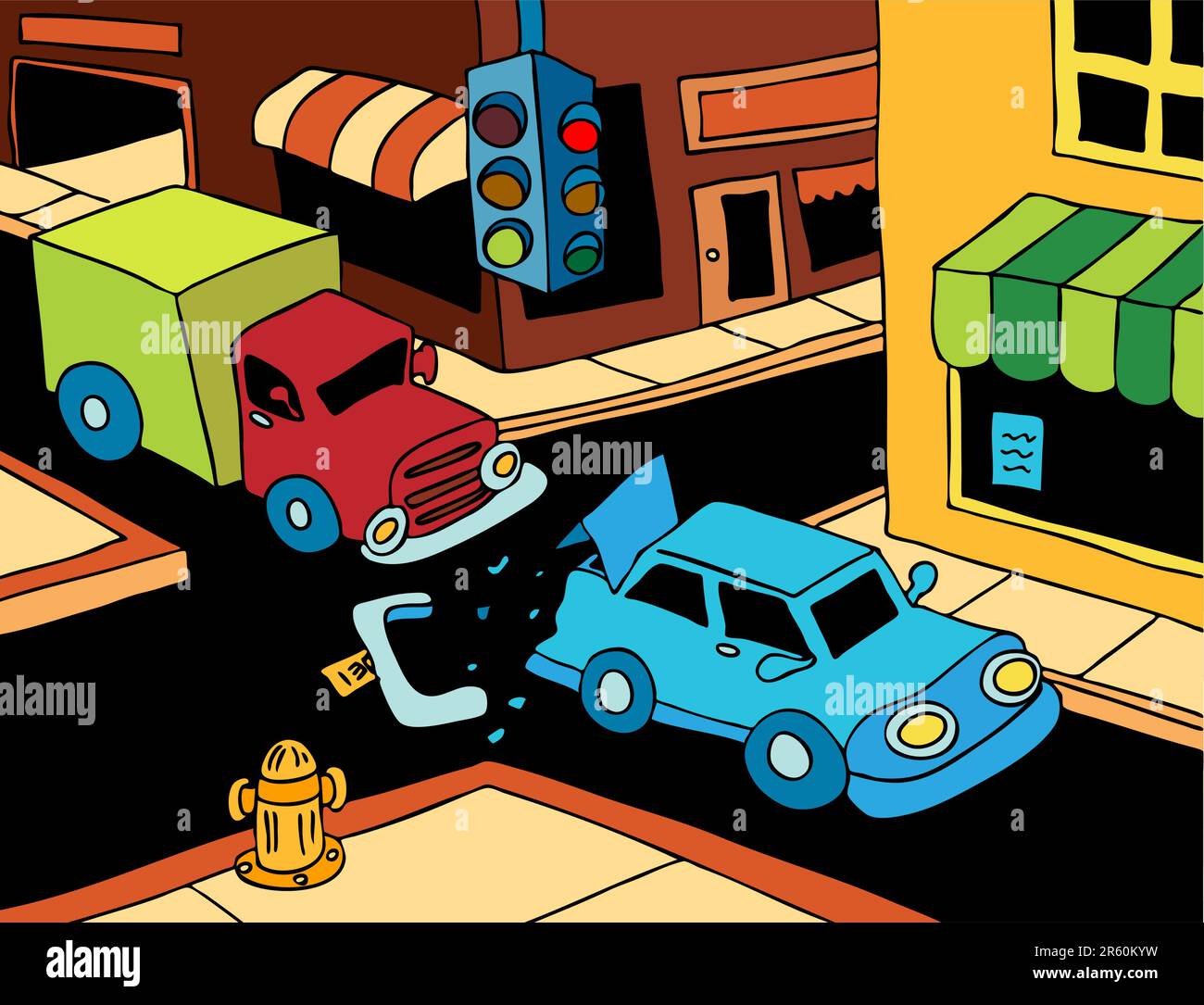 City Street On Sunny Day Stock Vector Images Alamy