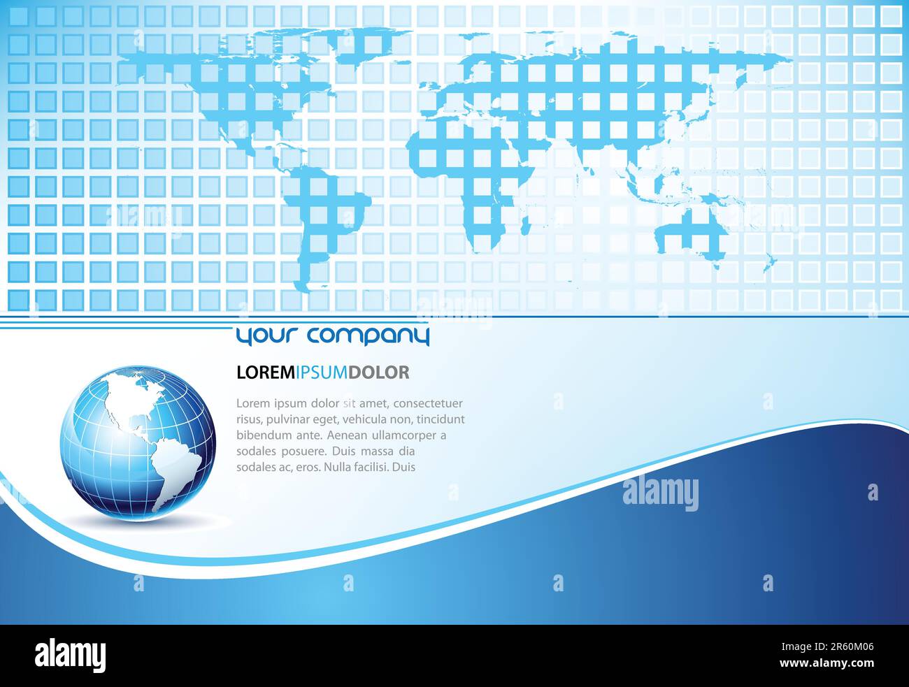 Clean futuristic vector design template with earth globe and map - easy ...