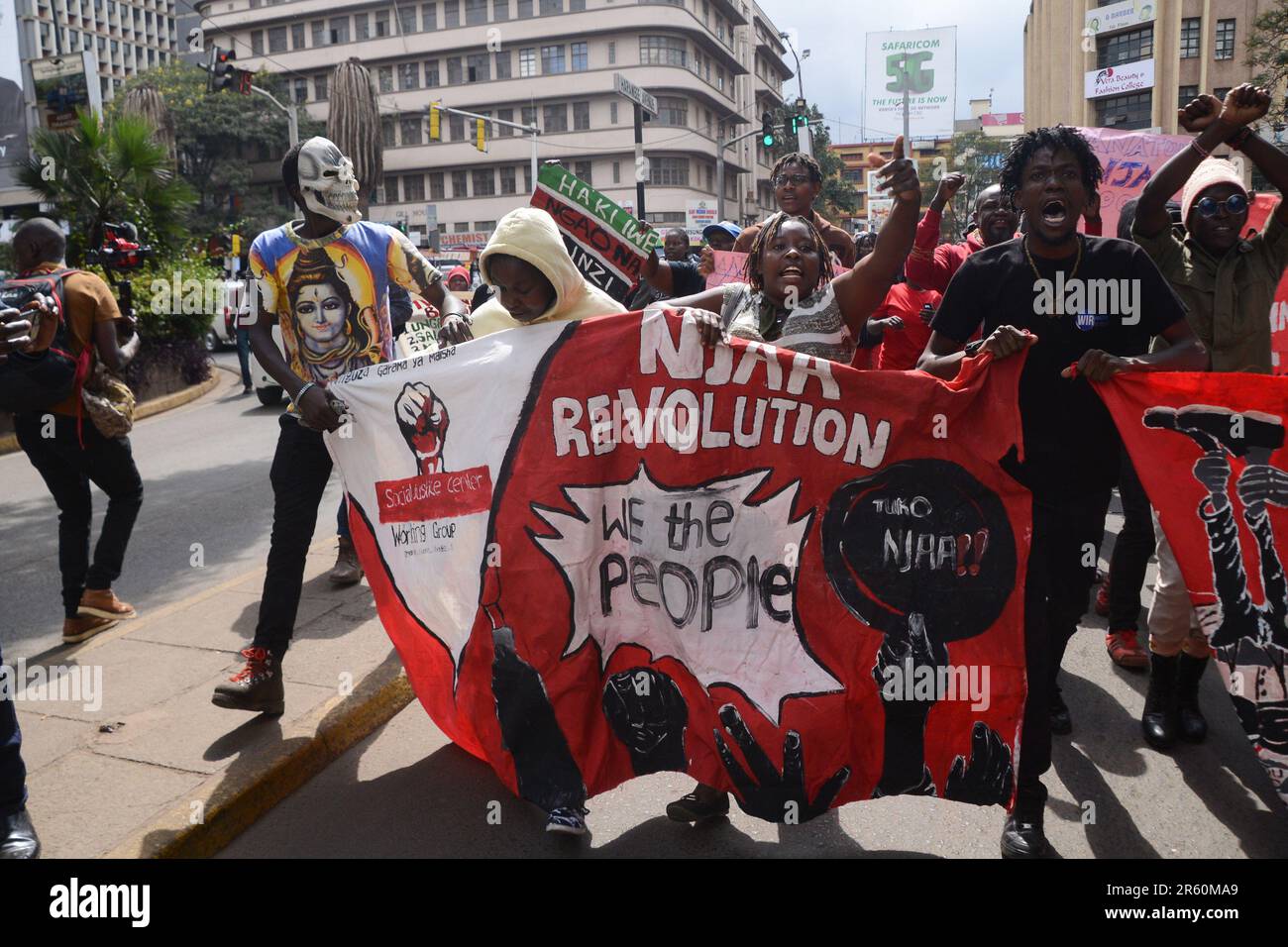 Nairobi, Kenya. 06th June, 2023. Activists shout slogans while holding ...