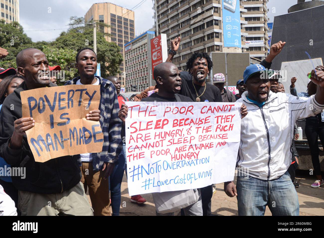 Nairobi, Kenya. 06th June, 2023. Activists shout slogans while holding ...