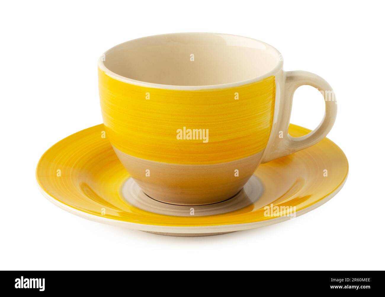 Ceramic cup and saucer isolated on white Stock Photo - Alamy