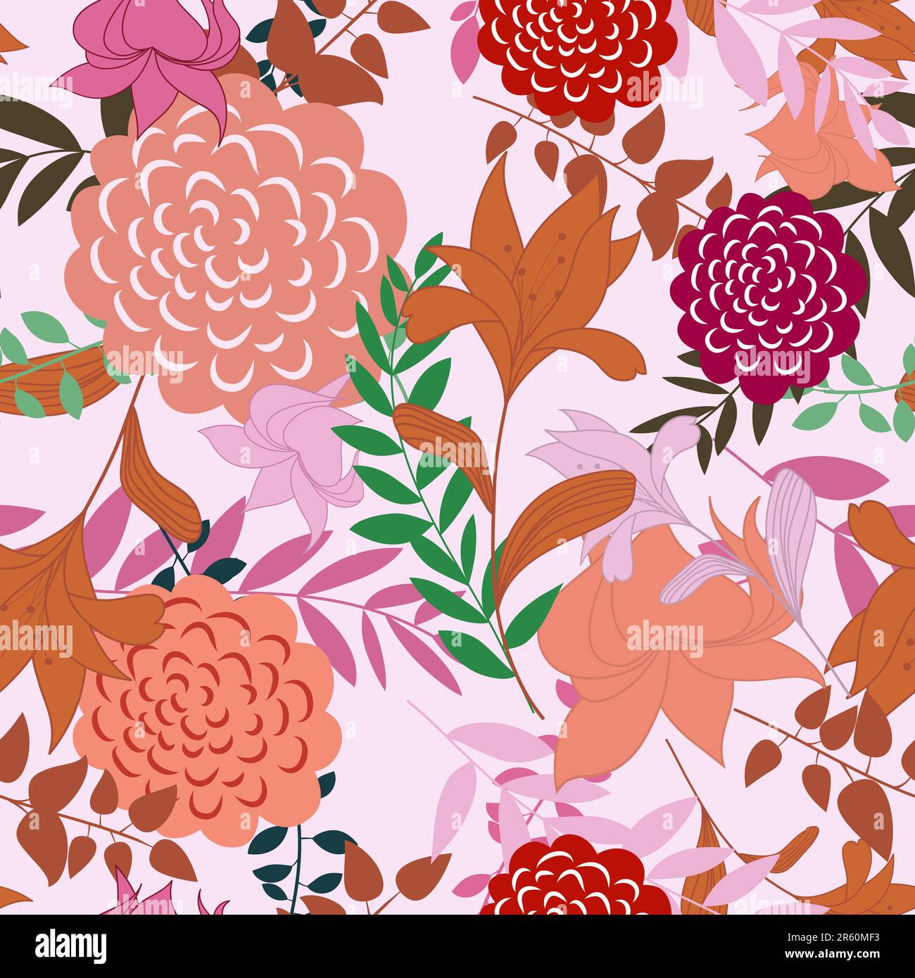 Seamless vector floral background. For easy making seamless pattern ...
