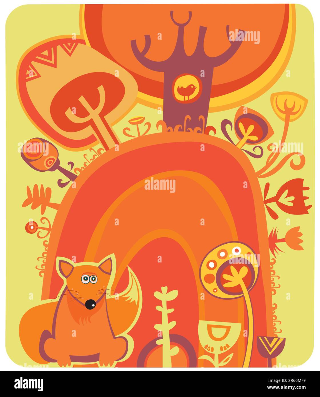 Colorful fall forest scene Cut Out Stock Images & Pictures - Alamy