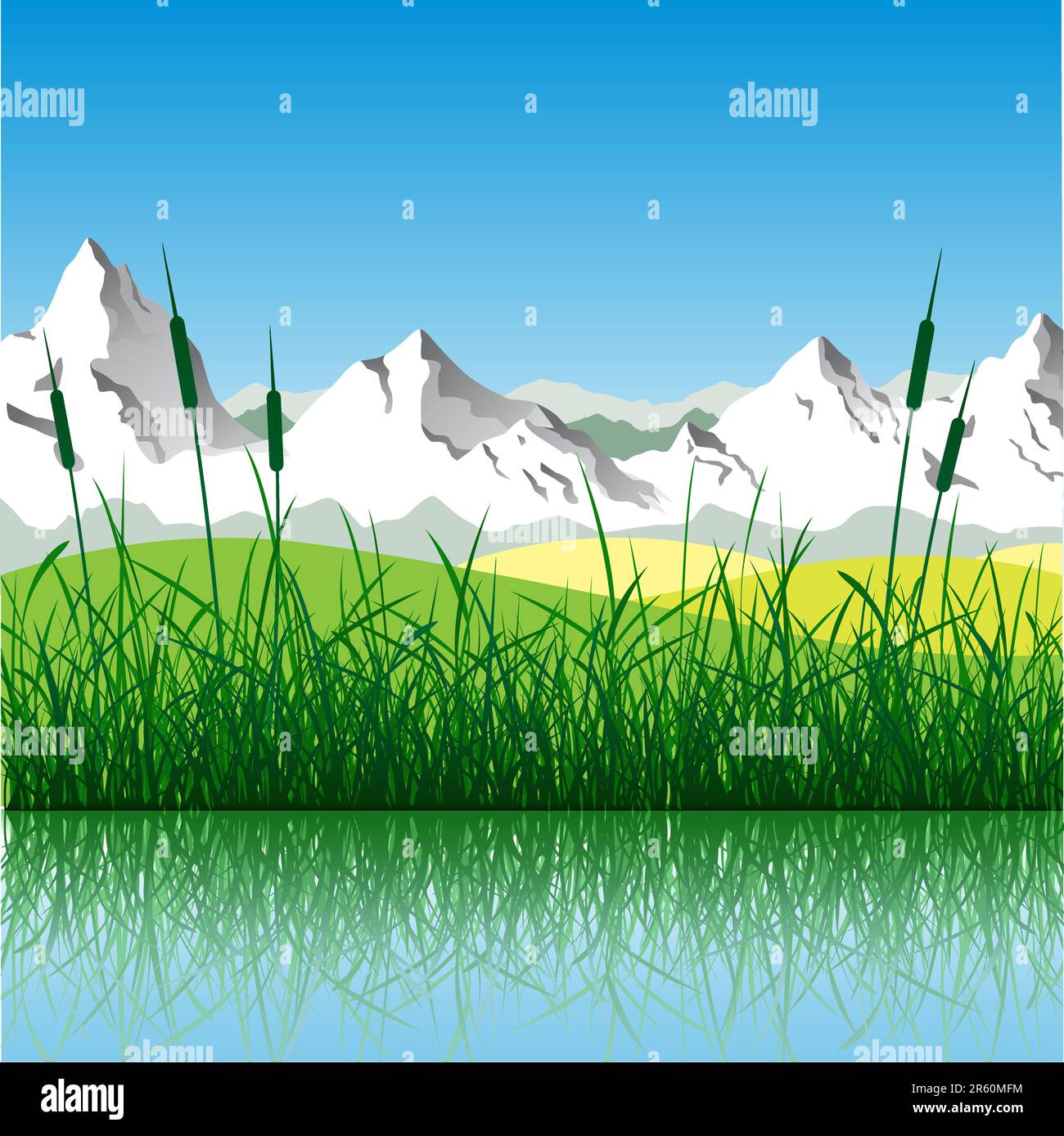Beautiful mountains with water Stock Vector Images - Alamy