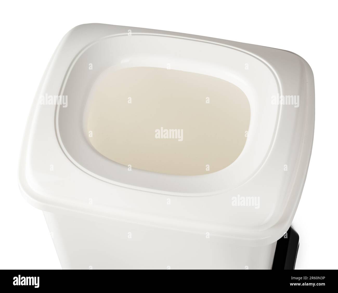 White plastic waste bin isolated on white Stock Photo - Alamy