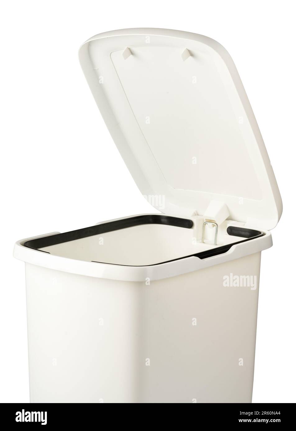 White plastic waste bin isolated on white Stock Photo - Alamy
