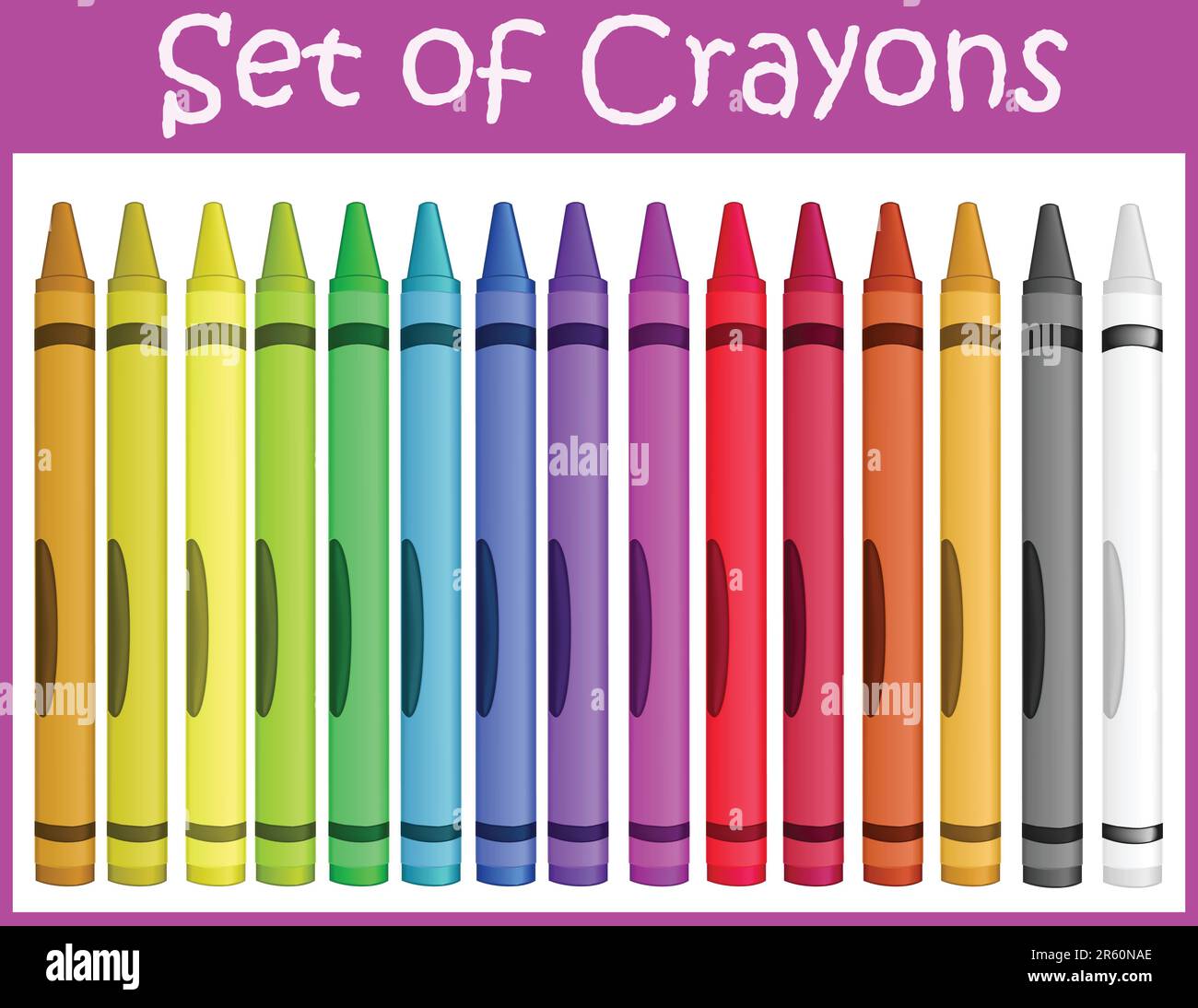 Large group of crayons Stock Vector Images - Alamy