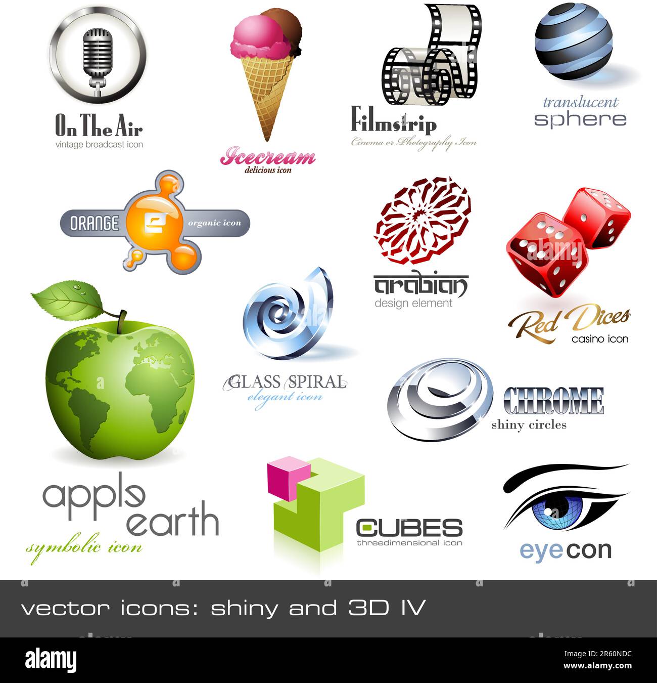set of various detailed vector icons on different topics Stock Vector ...