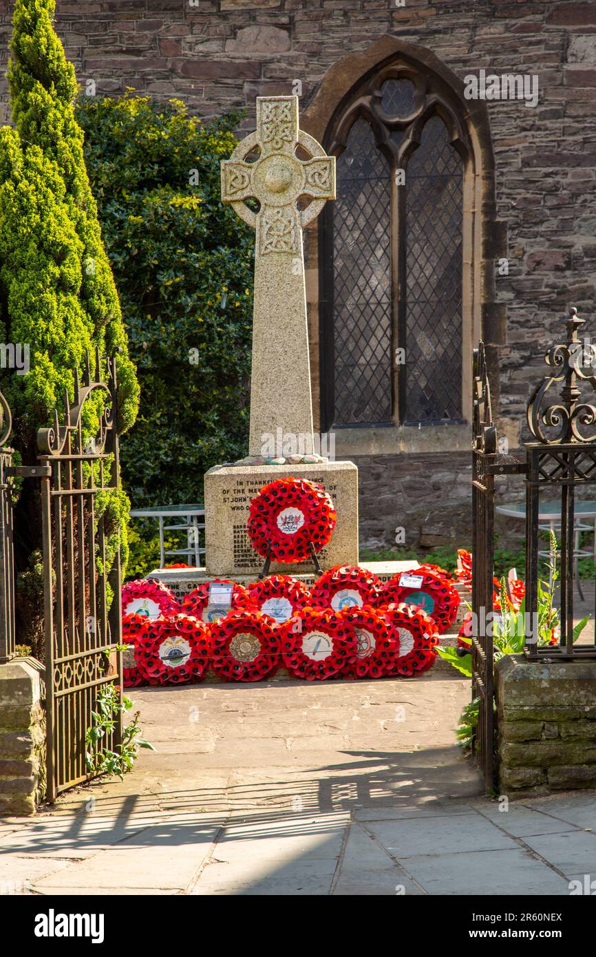 This cenotaph memorial at the St. John and St. Mary Church, Brecon ...