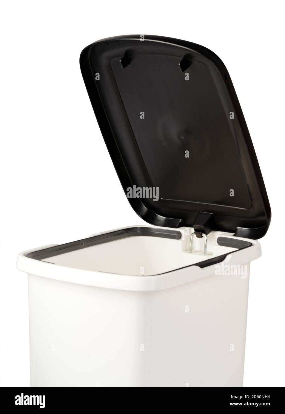 White plastic waste bin isolated on white Stock Photo - Alamy