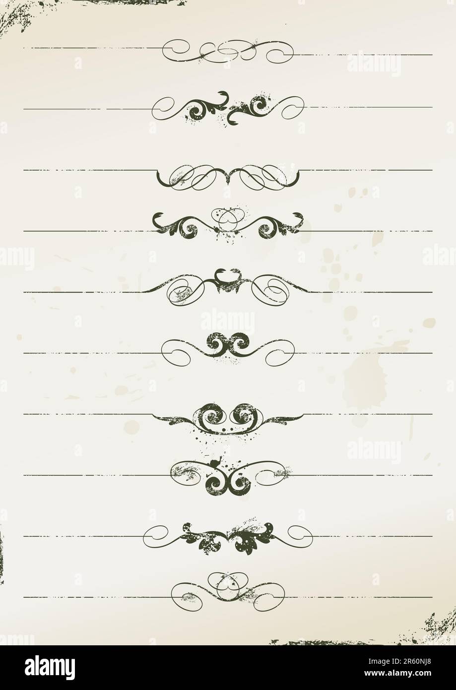 curly grunge page rules - vector illustration Stock Vector Image & Art ...