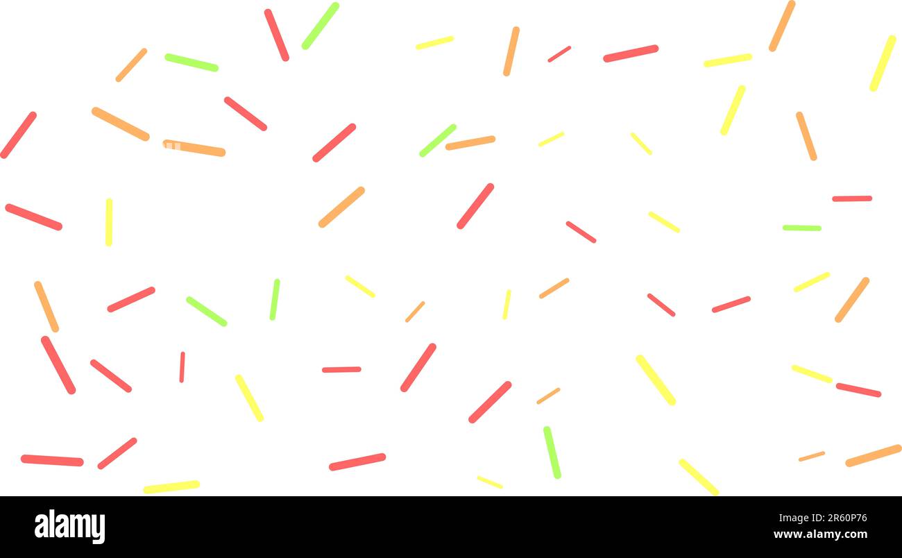 A vibrant illustration of colorful lines of sprinkles arranged on a ...