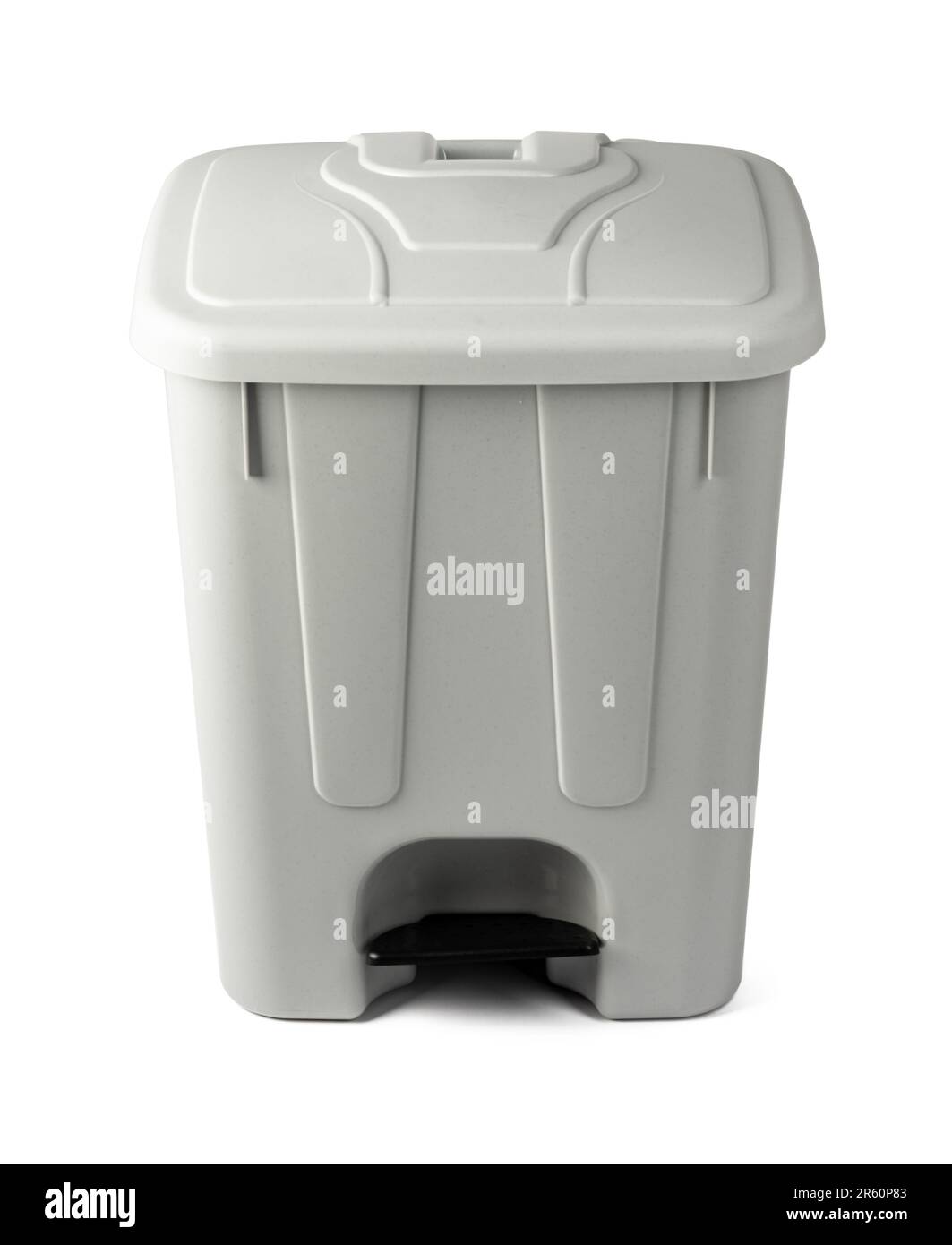 Gray plastic waste bin isolated on white Stock Photo - Alamy