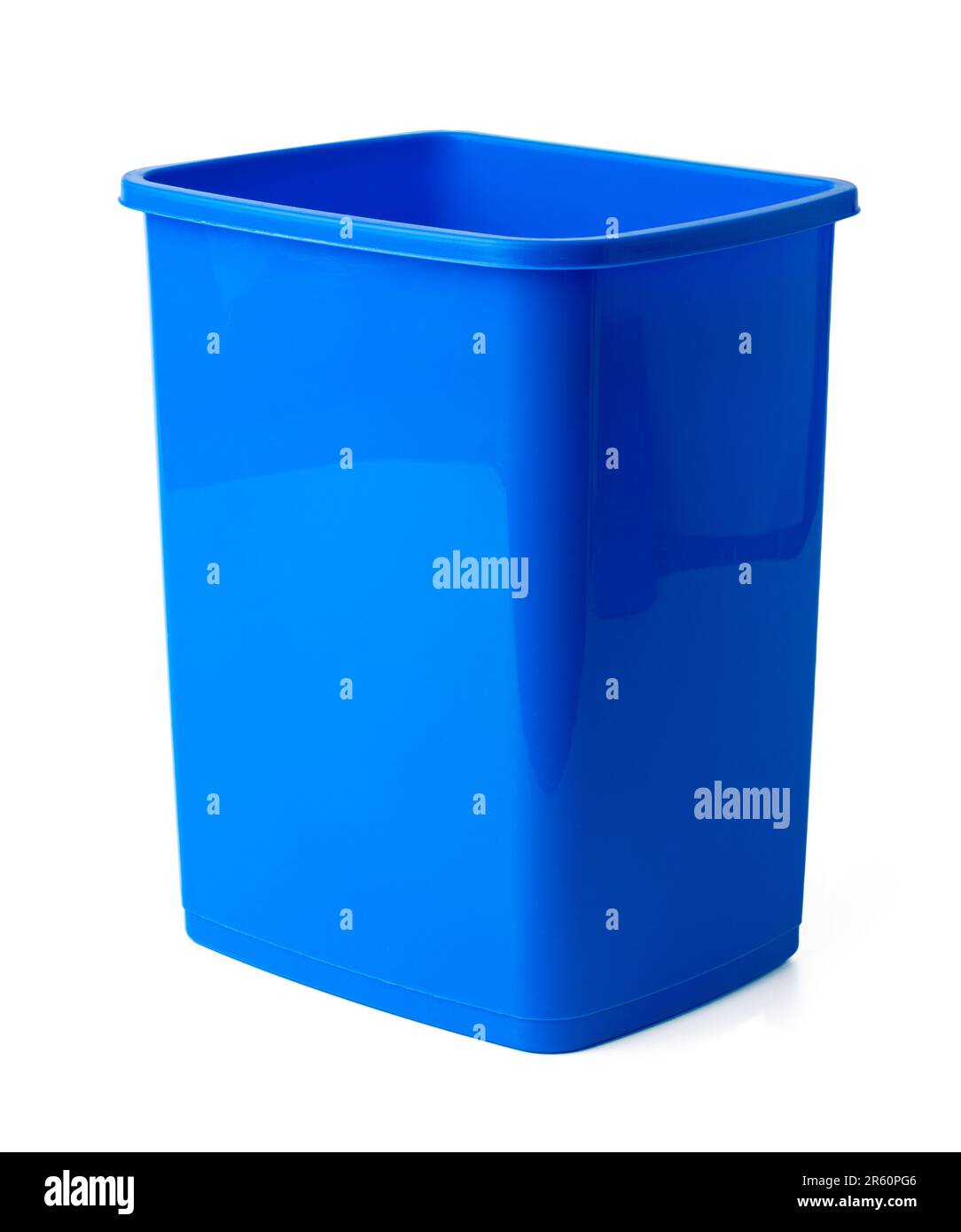 Simple plastic trash can isolated on white background Stock Photo - Alamy