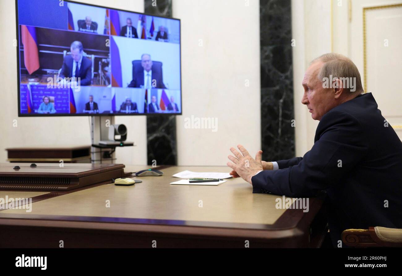 Moscow, Russia. 02 June, 2023. Russian President Vladimir Putin holds a ...