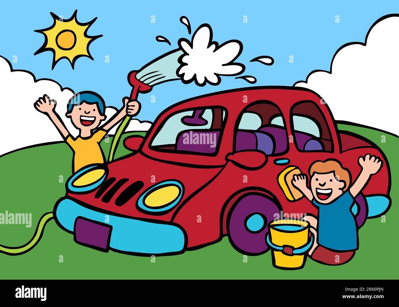 Car wash cartoon hi-res stock photography and images - Alamy