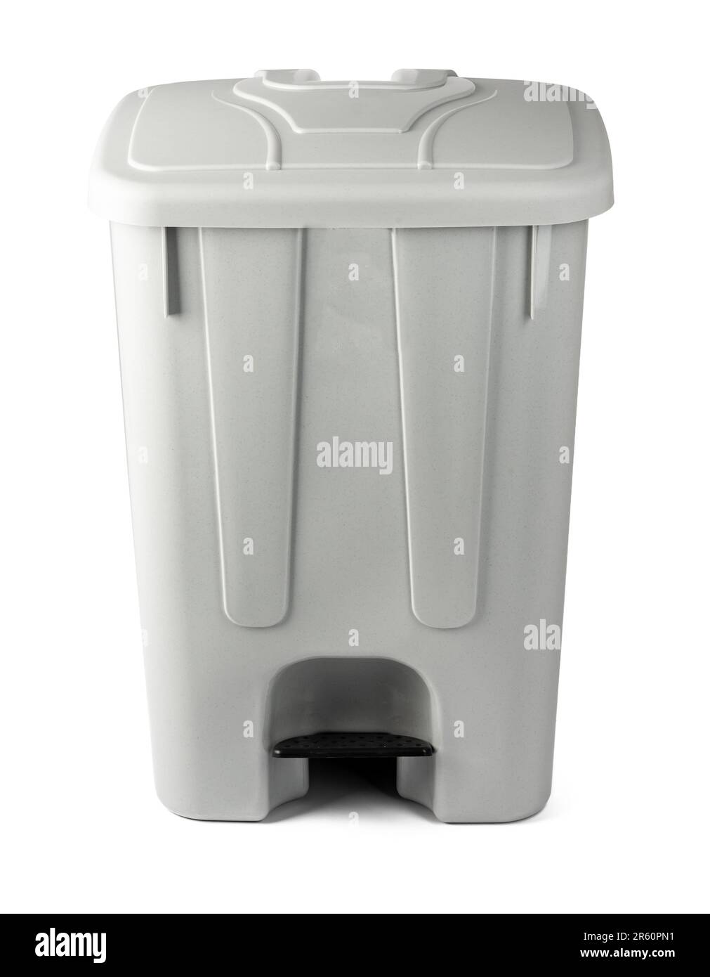 Gray plastic waste bin isolated on white Stock Photo - Alamy