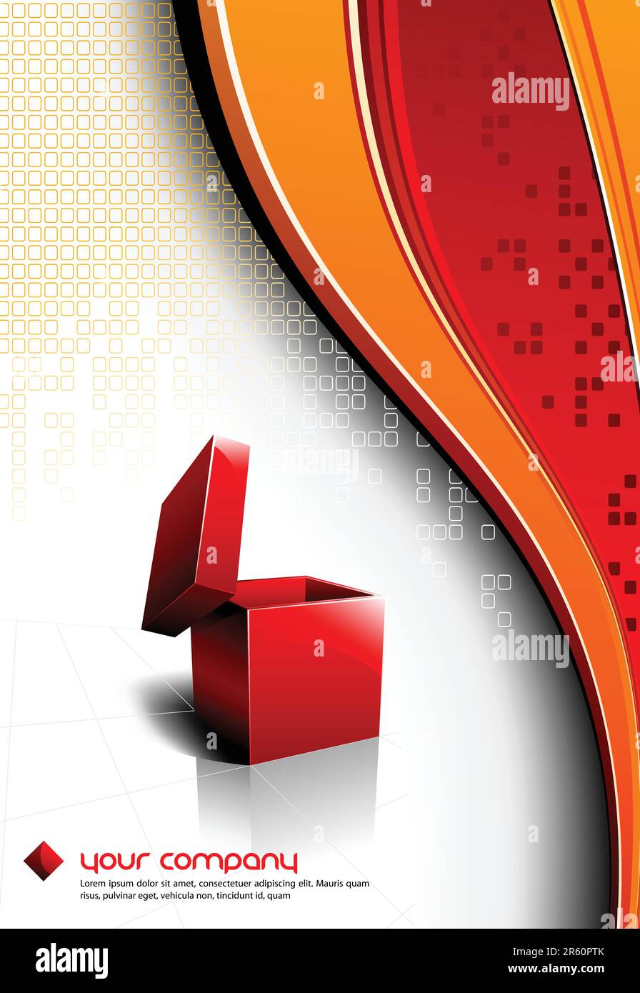 Vector Design with an Open Red Box - easy to edit vector EPS file Stock ...