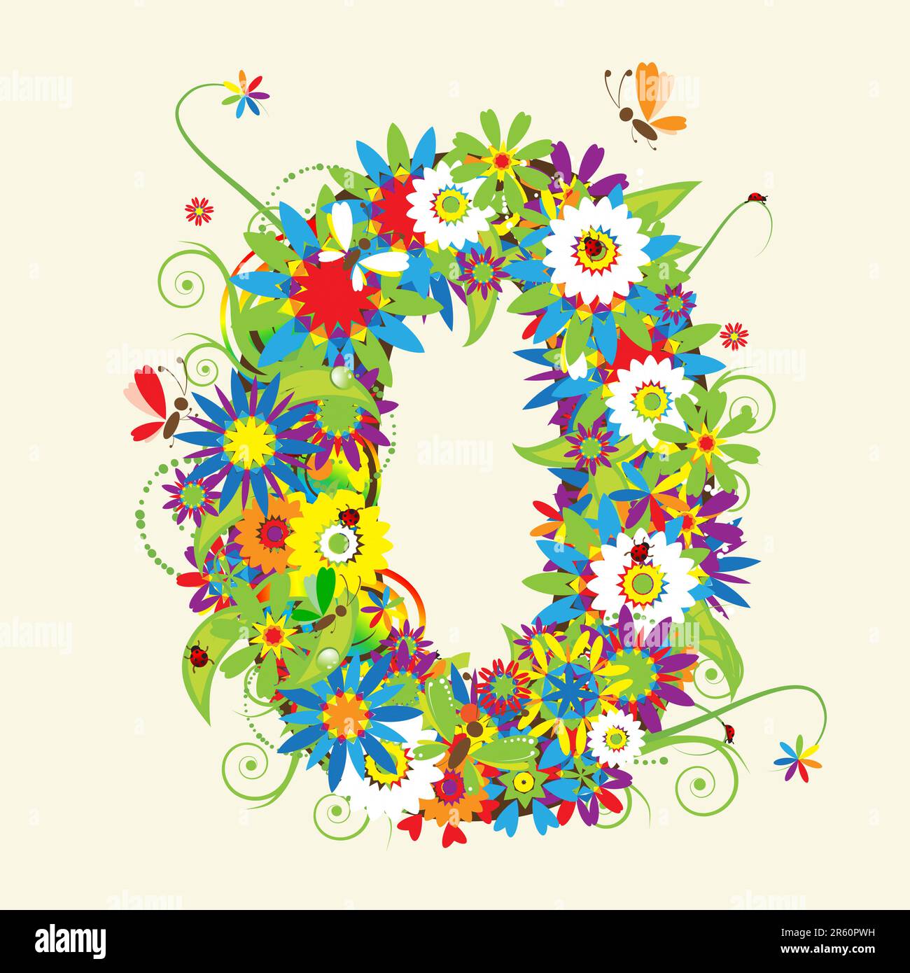 Numbers, floral design. See also numbers in my gallery Stock Vector ...