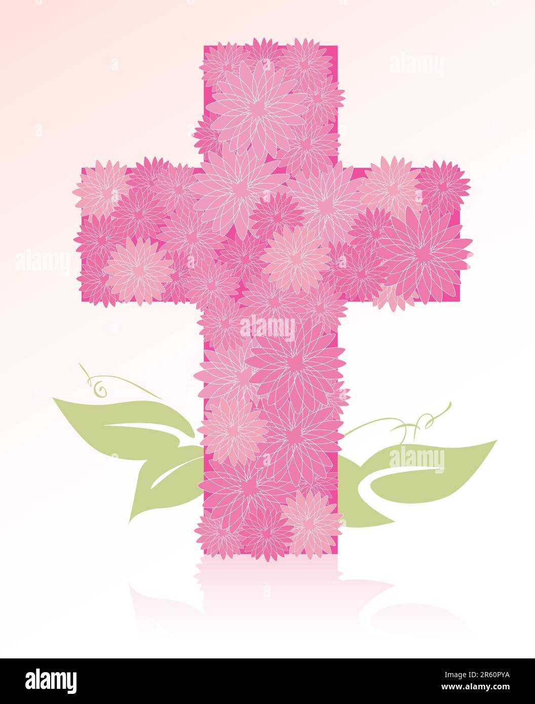 Cross-shaped flower bouquet. Easy-edit layered file Stock Vector Image ...