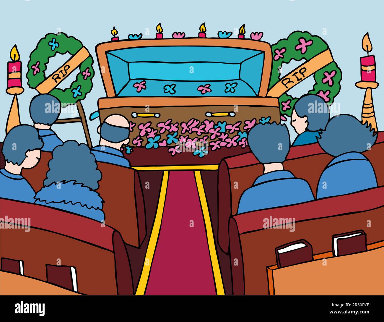 Funeral service cartoon hi-res stock photography and images - Alamy