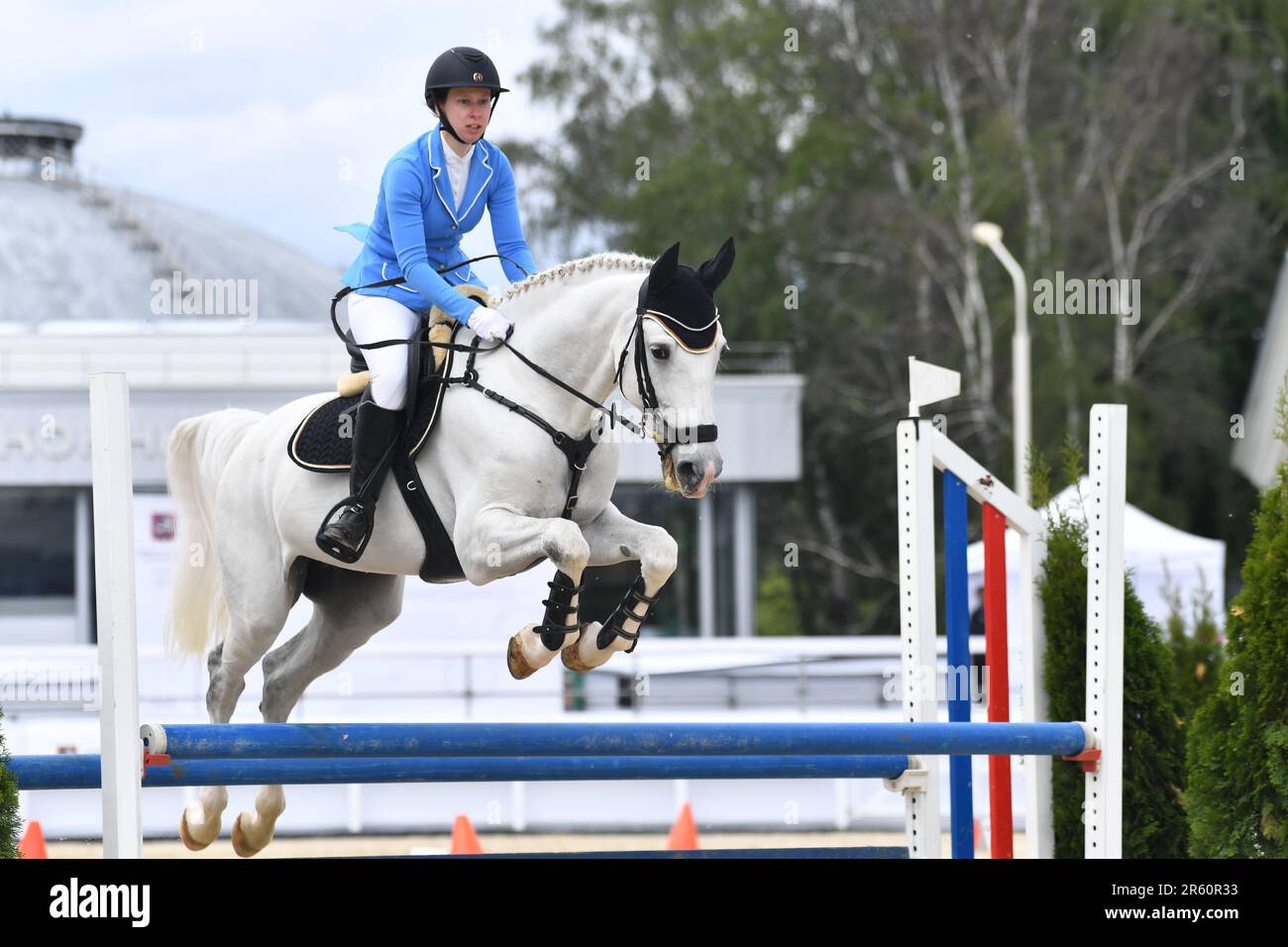Moscow. Show jumping equestrian performances at the opening of the ...
