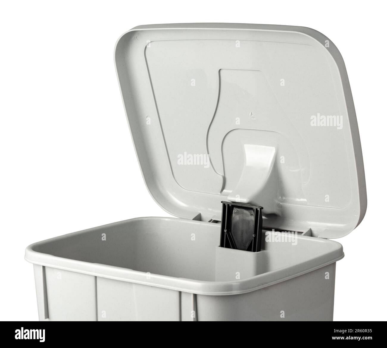 Gray plastic waste bin isolated on white Stock Photo - Alamy