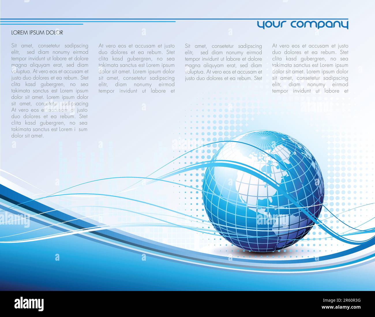 Clean futuristic vector design template with earth globe - easy to edit ...