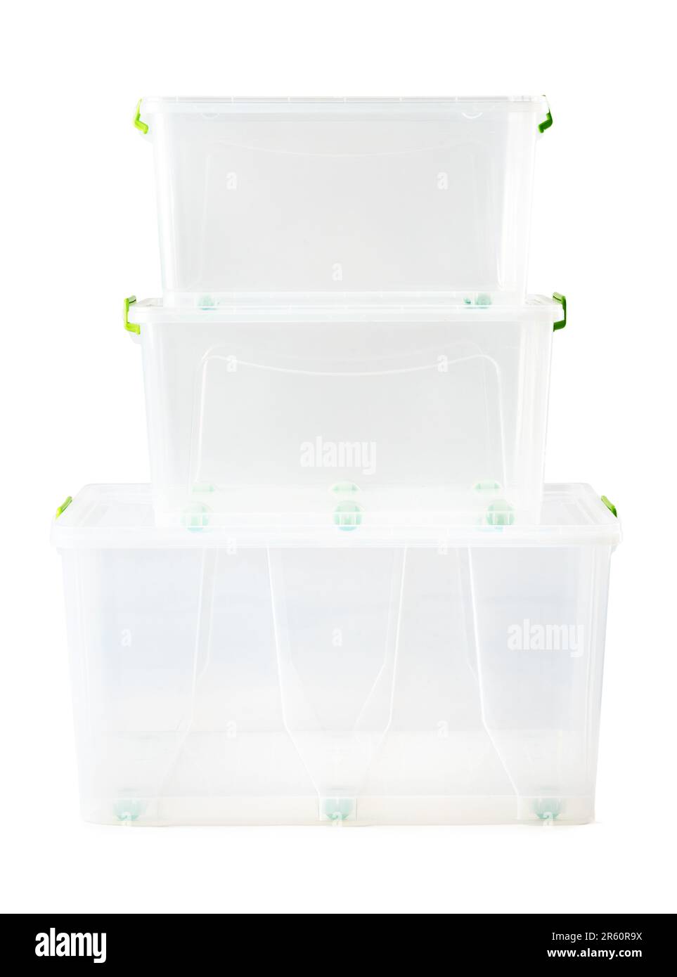 Transparent plastic box isolated on white background Stock Photo - Alamy